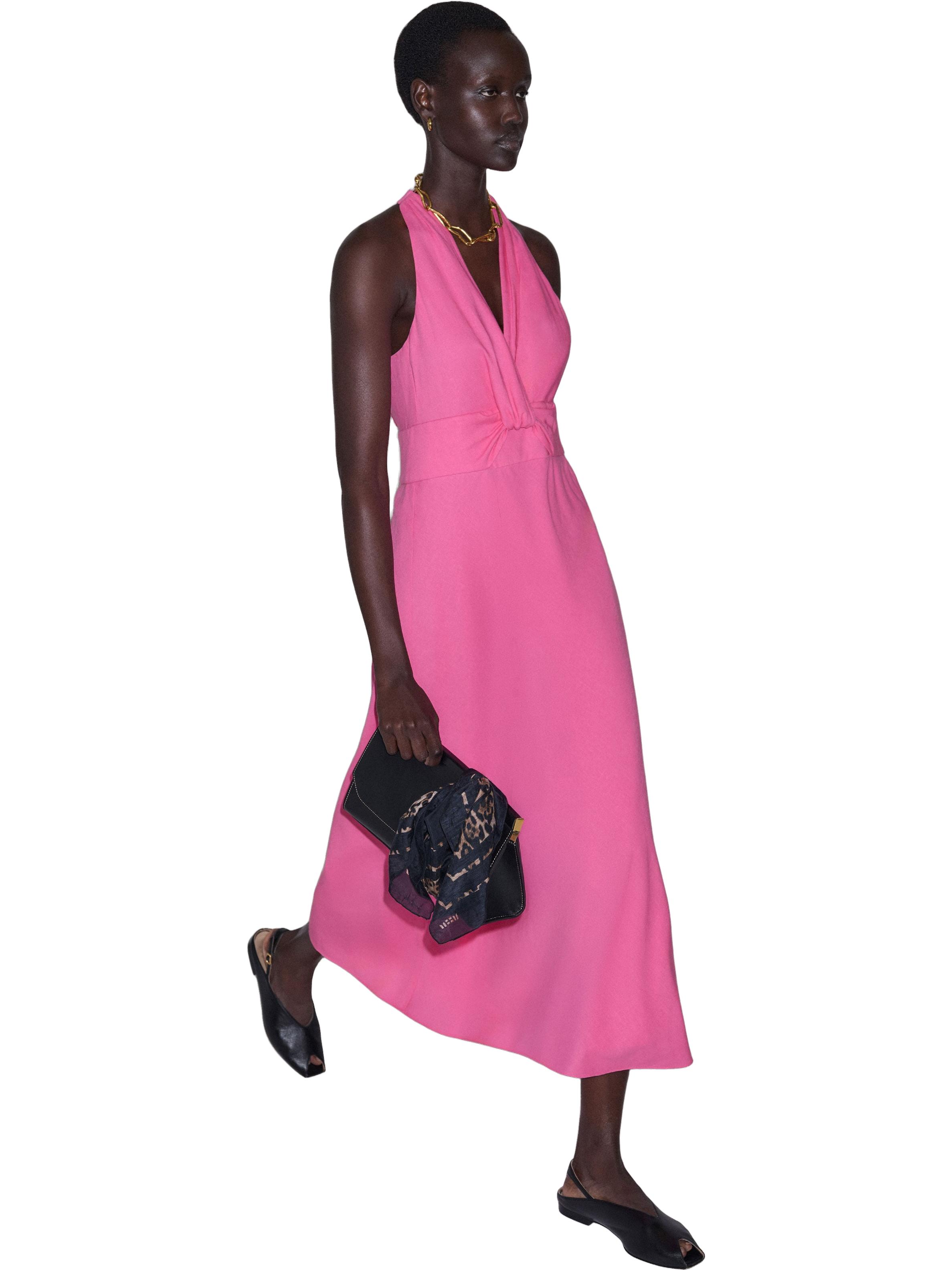ME+EM ME+EM Crease-Less Linen Twist Front Maxi Dress